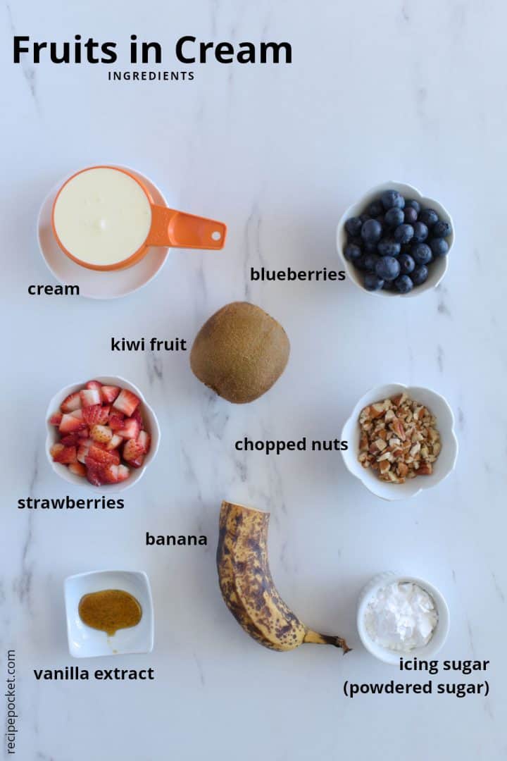 Easy Mixed Fruits In Cream Dessert | Recipe Pocket